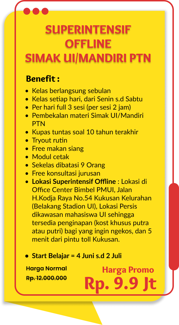 BIMBEL MASUK UI | BIMBEL PERSIAPAN MASUK UI | PMUI – JAMINAN LULUS MASUK UI